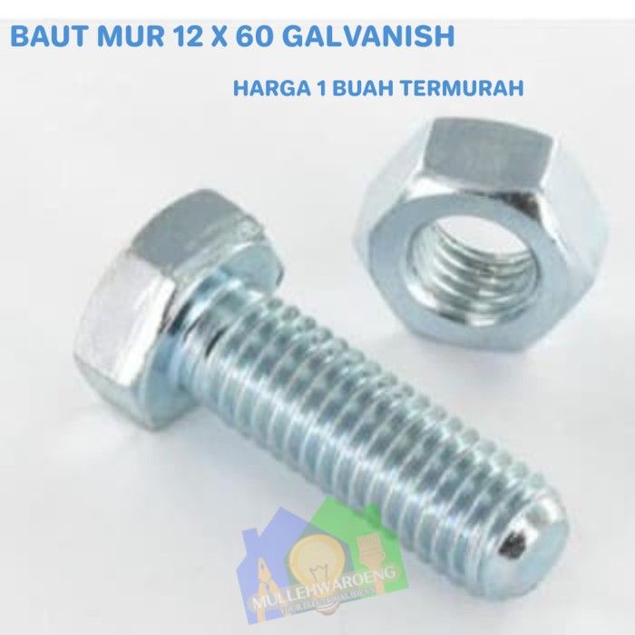 BAUT MUR 12 X 60 / BAUT MUR GALVANIS 12 X 60 / BAUT MUR MURAH M12 X 60 ...