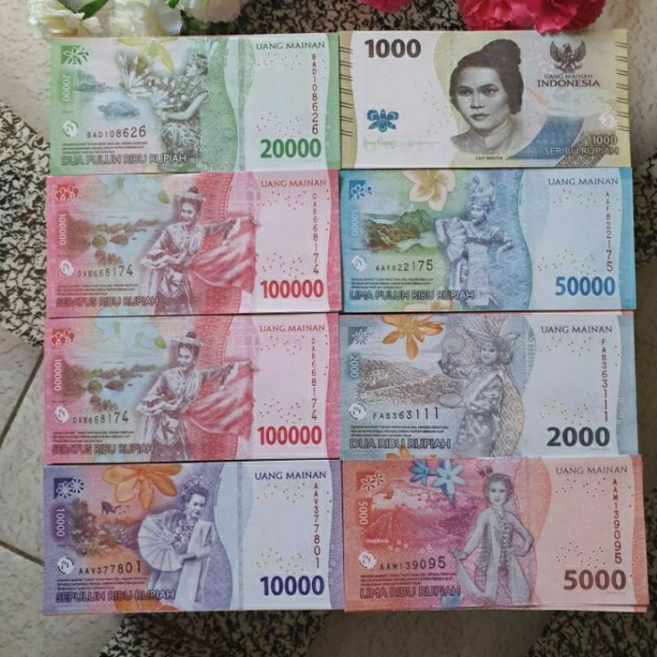 100 Lembar Uang Mainan Model Baru Thn 2022/Uang Mainan Buat Kerajinan ...