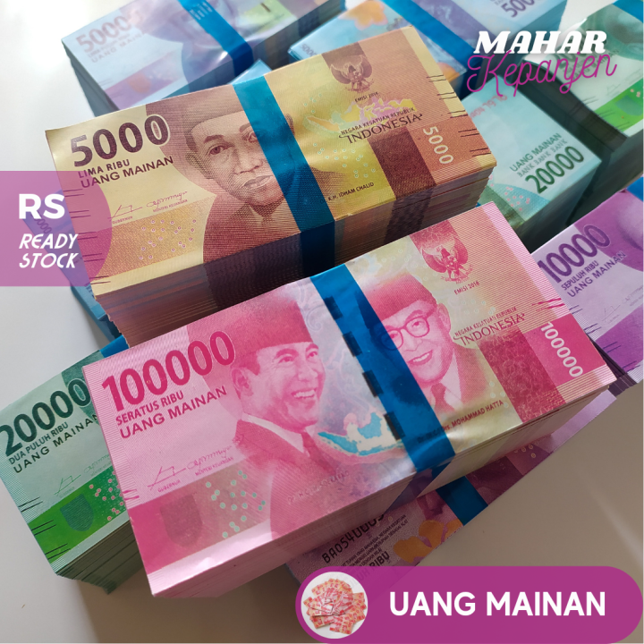 Uang Mainan Mirip Asli isi 100 Lembar / Uang Palsu 100 Ribu | Lazada ...