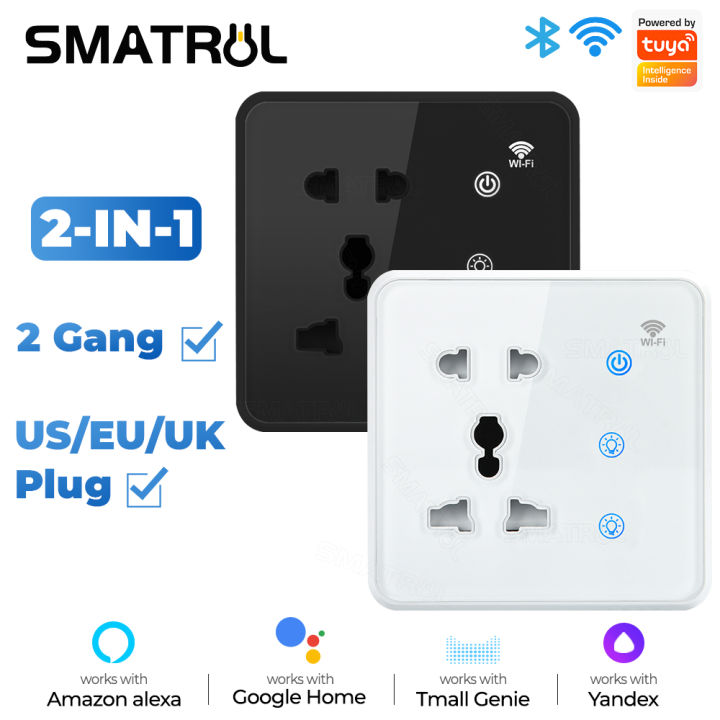 SMATRUL Smartlife/Tuya Wifi Smart Socket on off Light Switch US EU UK ...