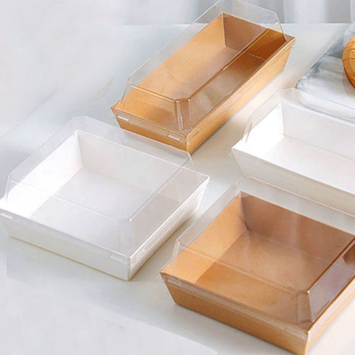 (50pcs) Bakery Paper Box / Square Rectangular Box / Donut Box / Cake ...