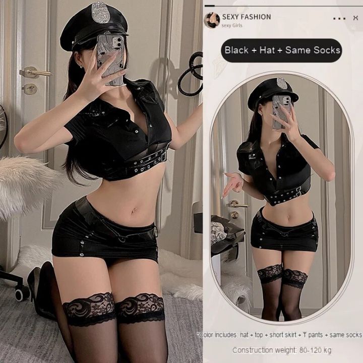 Sexy Captain Flight Attendant Uniform Set Role Playing Costume Female