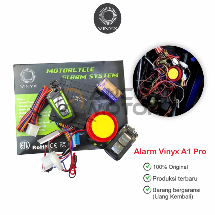 Vinyx Alarm Nine A1 Pro One Way Kunci Remote Motor Stater Jarak Jauh | Lazada Indonesia