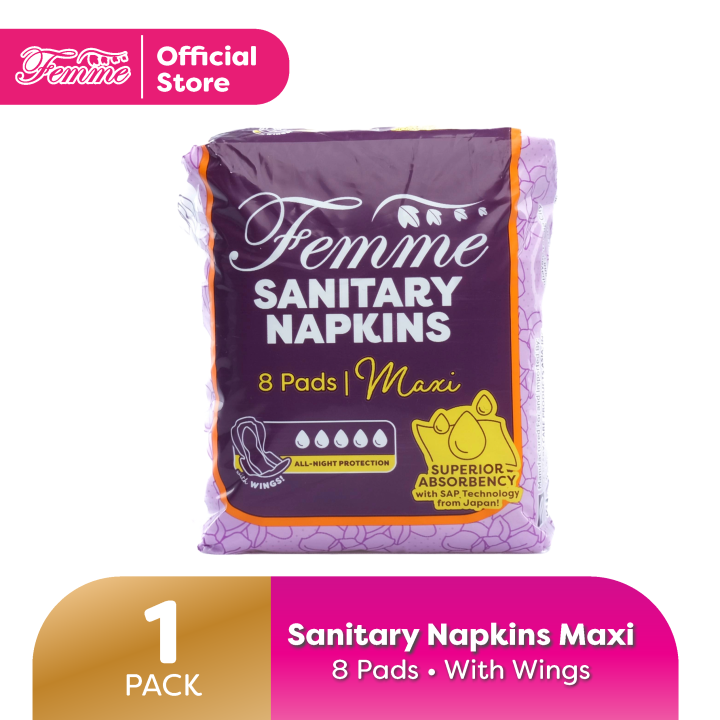 Femme Sanitary Napkins – Maxi 8 Pads per Pack | Lazada PH