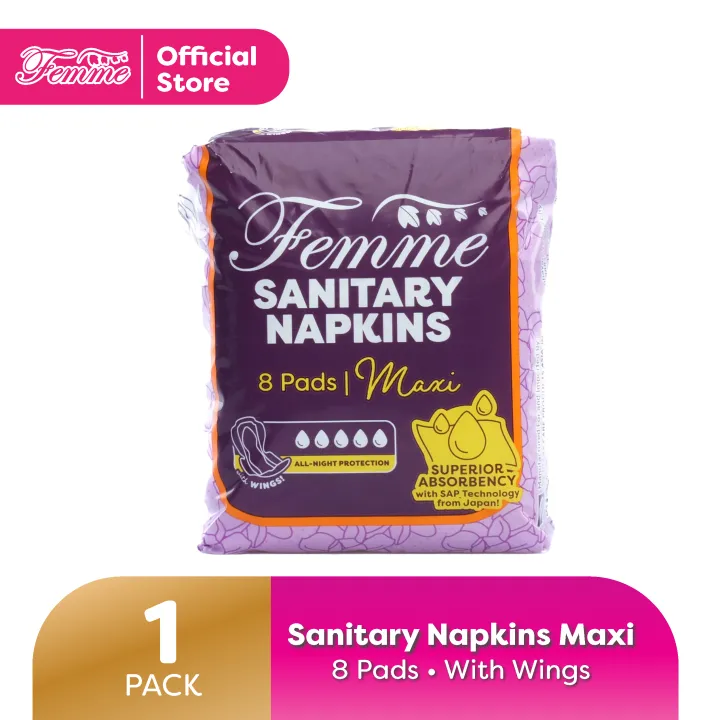 Femme Sanitary Napkins – Maxi 8 Pads per Pack | Lazada PH