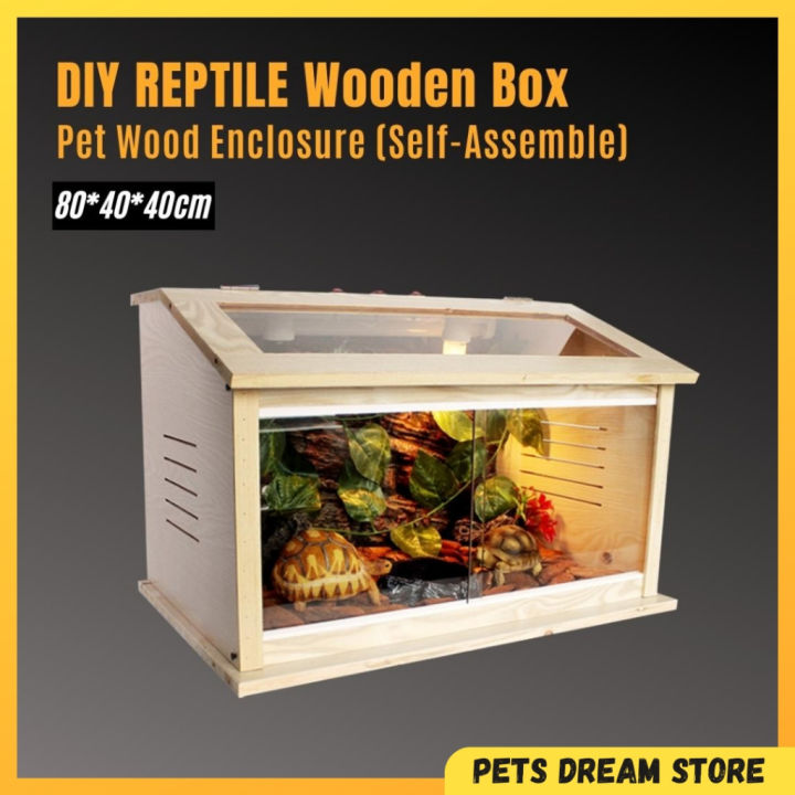 Nomoy Pet Reptile Wooden box 80*40*40cm reptile cage wood enclosure ...