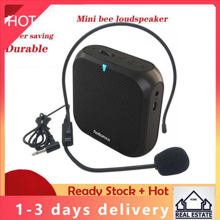 Mini Portable Voice Amplifier Megaphone Booster with Wired Microphone ...
