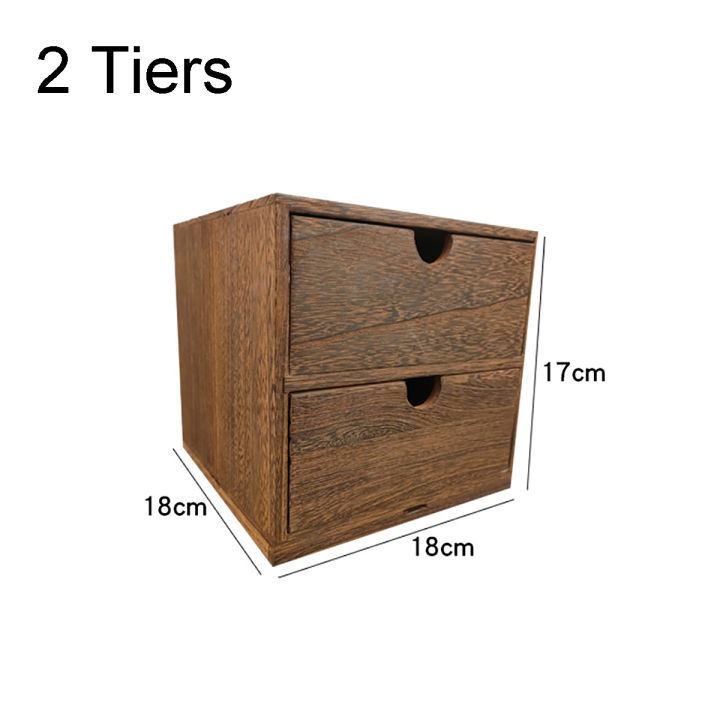 Wooden Drawer Organizer - Small Decorative Storage Box for Desktop ...