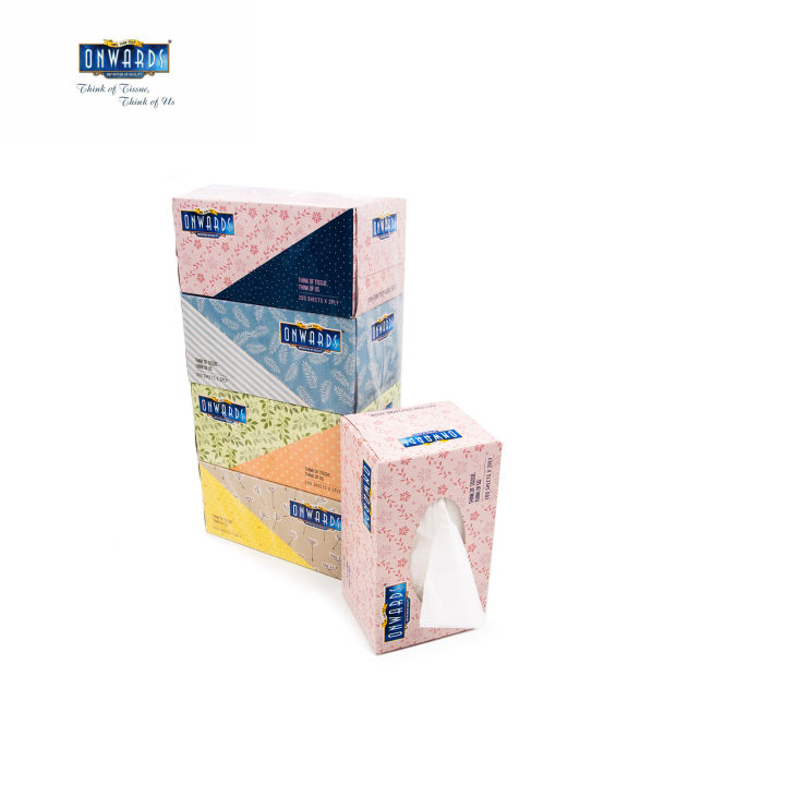 Onwards Box Facial Tissue 4 Boxes x 200 Sheets x 2 Ply | Lazada