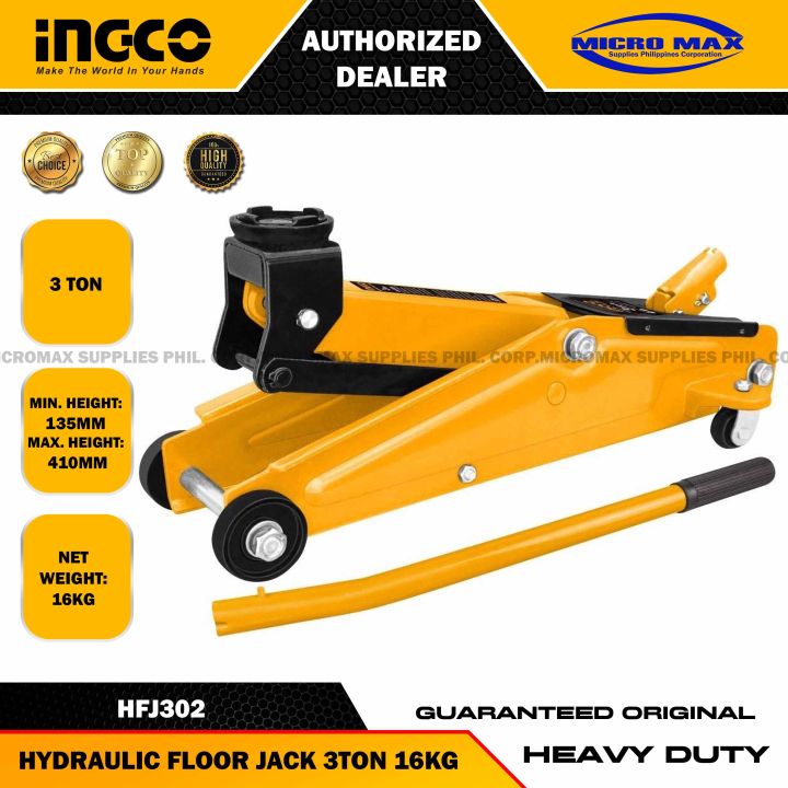 INGCO HYDRAULIC FLOOR JACK 3TON 16KG"(HFJ302) | Lazada PH