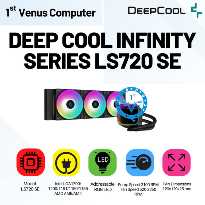 Deep Cool LS720 SE ARGB 360mm Liquid CPU Cooler - Black | Lazada Indonesia