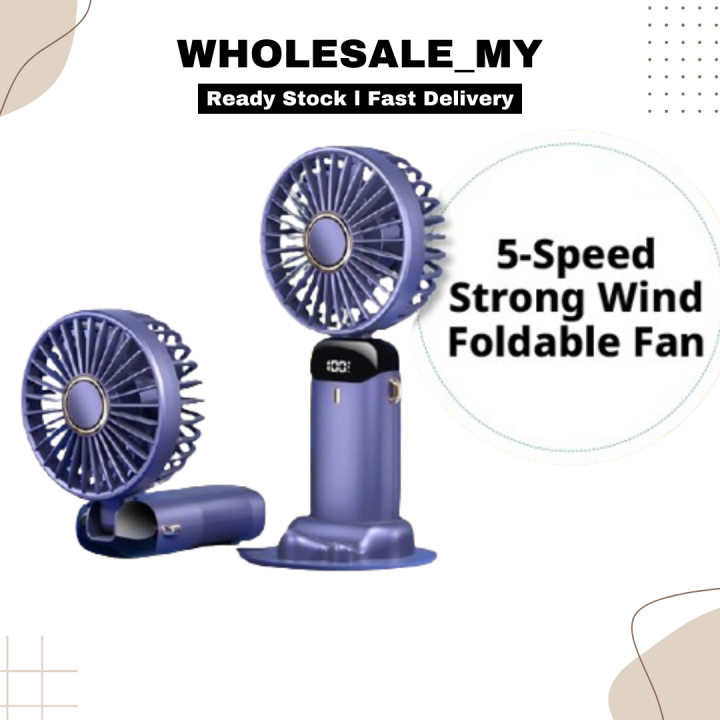 [Portable USB Mini Fan] Cool Adjustable 5 Speed Rechargeable Handheld ...