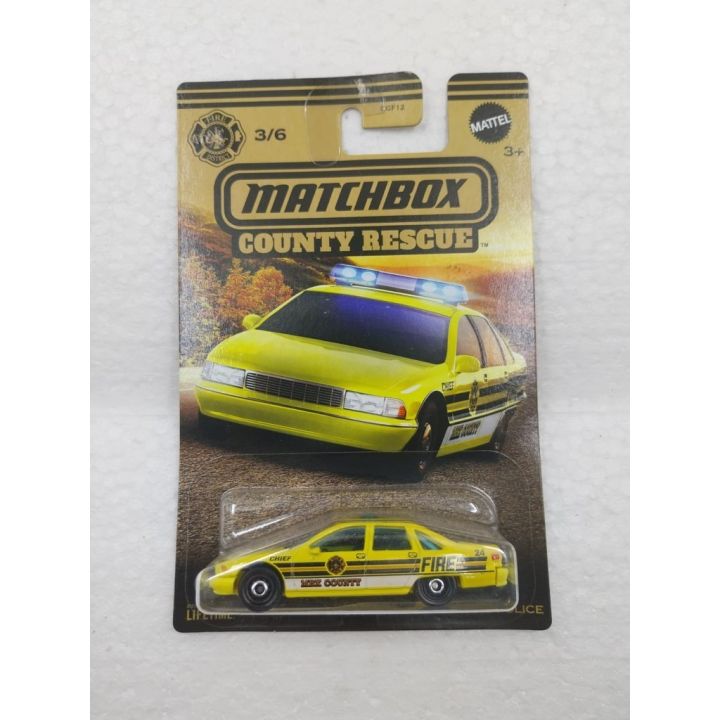 Matchbox MBX County Rescue Chevy Caprice Classic Police Kuning Diecast ...