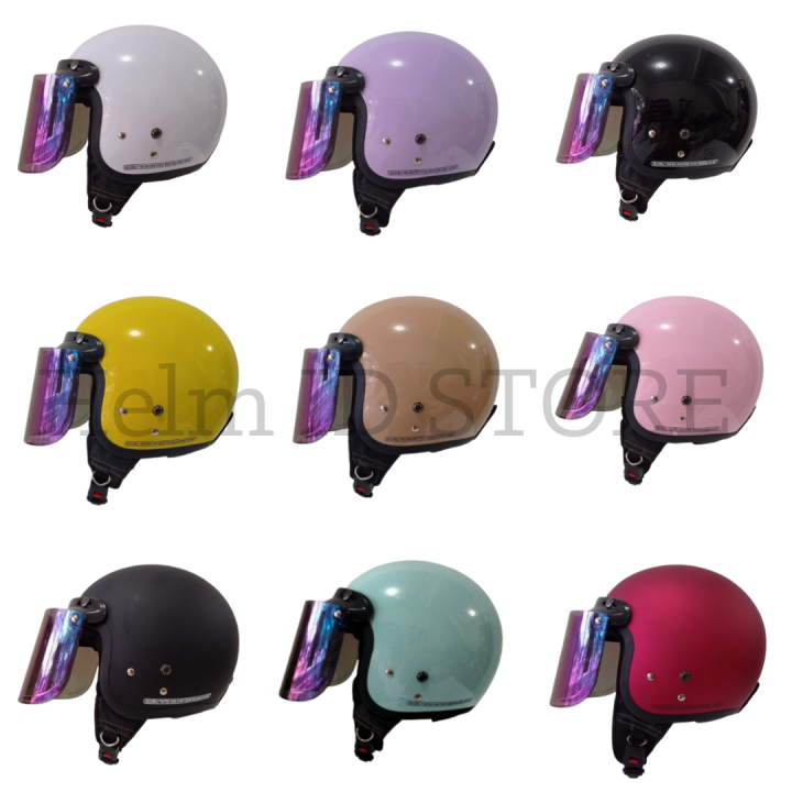 Helm Bogo Retro Dewasa Full Leher Cewek Cowok Cargloss SNI | Lazada ...