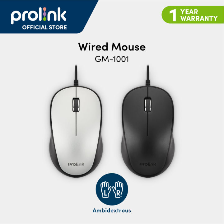 Prolink Wired USB Optical Mouse Ambidextrous Design Smooth Scrolling ...