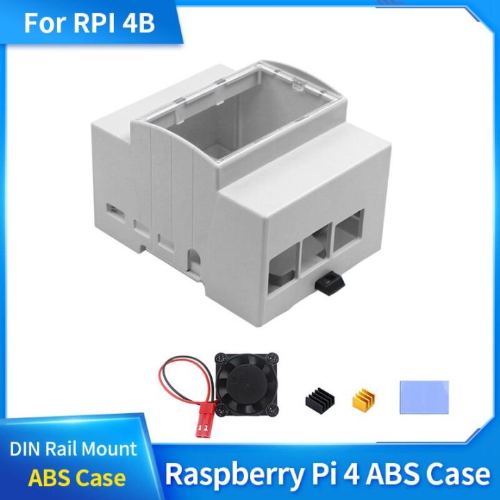 Raspberry Pi 4 ABS Case DIN Rail Mount Large Inner Space Compatible ...