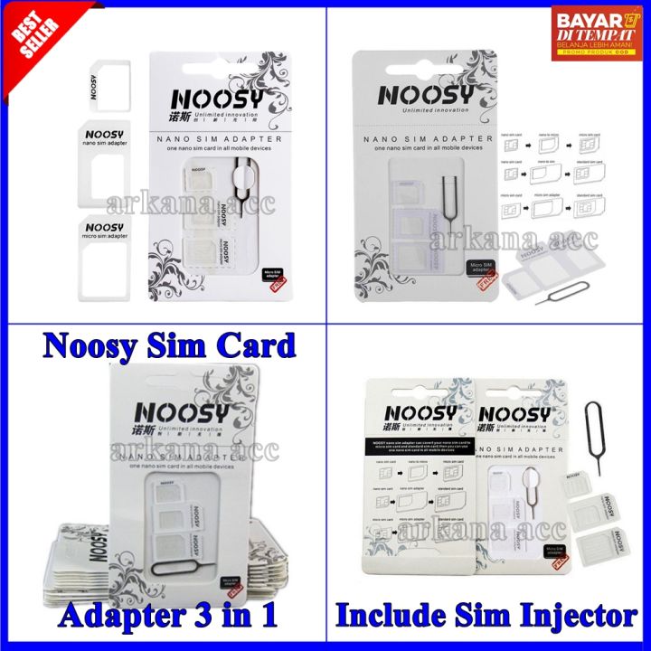 Noosy Sim Card Adapter 3 in 1 Include Sim Injector [ arkanaacc ...