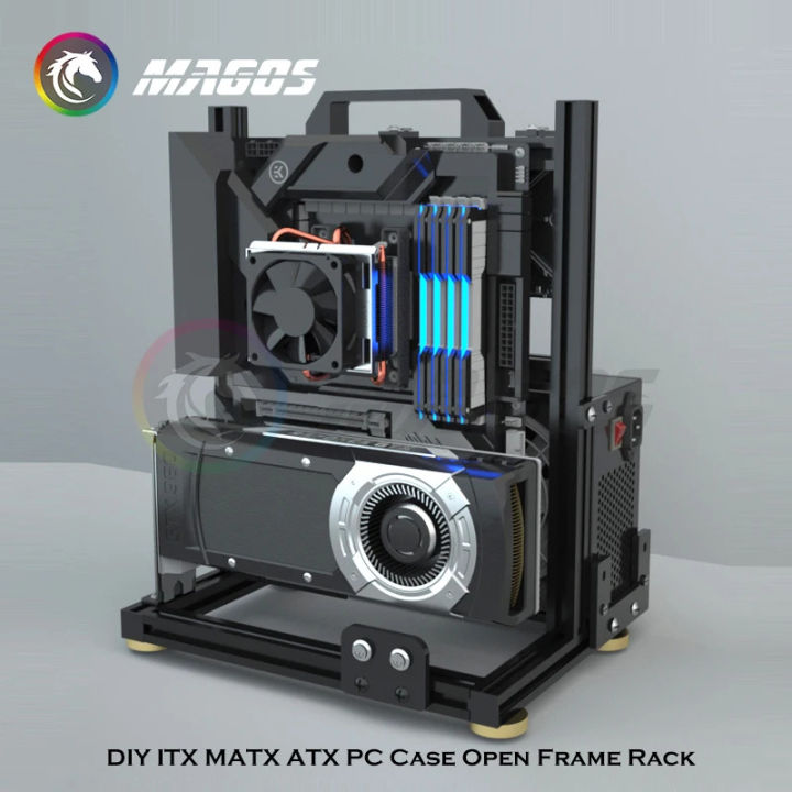 DIY Gamers Cabinet MOD ITX MATX PC Case Open Frame Aluminum Creative ATX Tower Desktop Gaming ...
