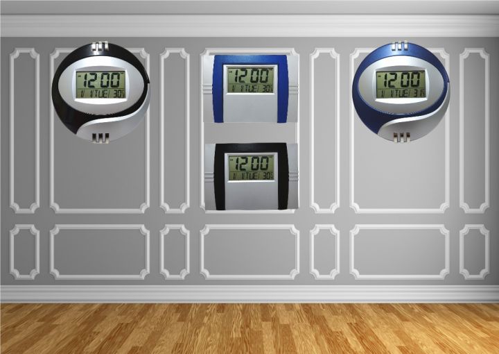 Date/Time/Temperature/Alarm LCD Screen Digital Clock Round Rectangle ...