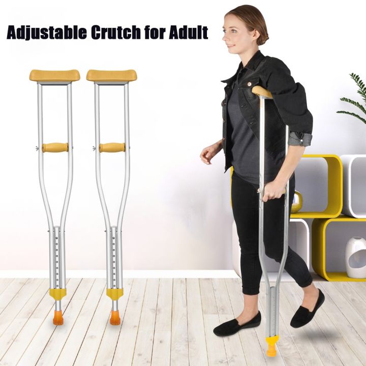 Heavy Duty Aluminum Adjustable Crutches Pair Saklay Lightweight Crutch ...