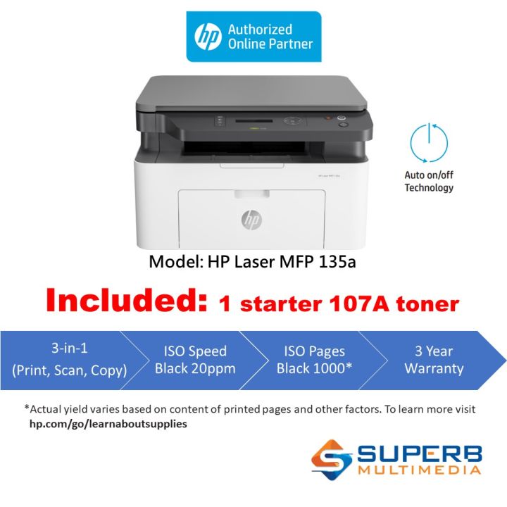 HP Laserjet MFP 135a 136a Printer (Replace m28a) | Lazada