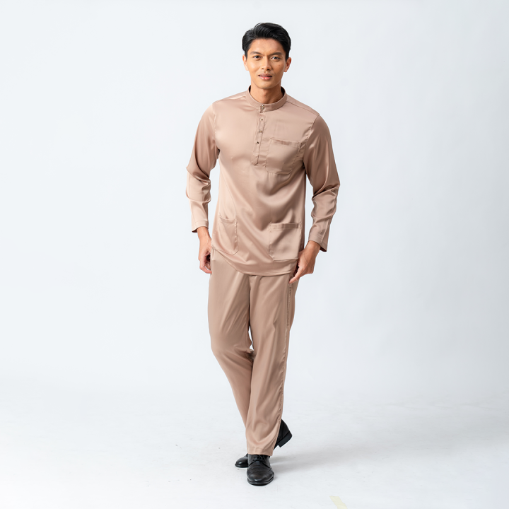 [RAYA 2025 | SEDONDON SERIES] DAPPER | Beige Slim Fit Baju Melayu - 703BMS | Lazada