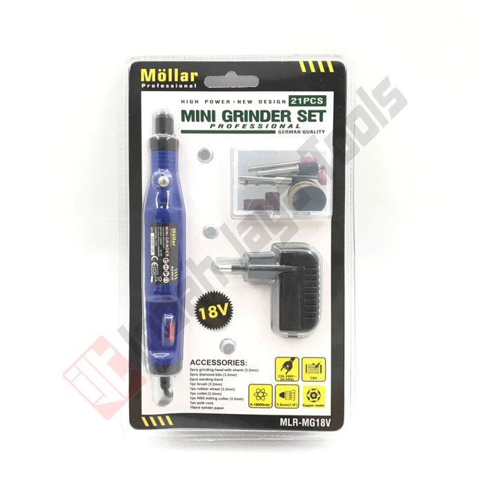 MOLLAR MLR-MG18V - Cordless Mini Grinder Set 21 Pcs Gerinda Bor Tuner ...
