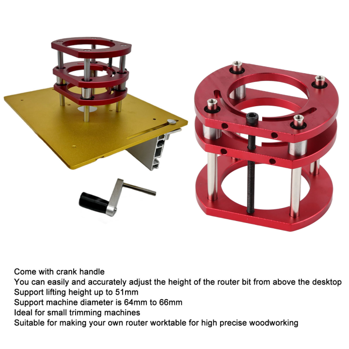Router Lift Base Aluminum Alloy Stainless Steel 4 Jaw Clamping Router ...