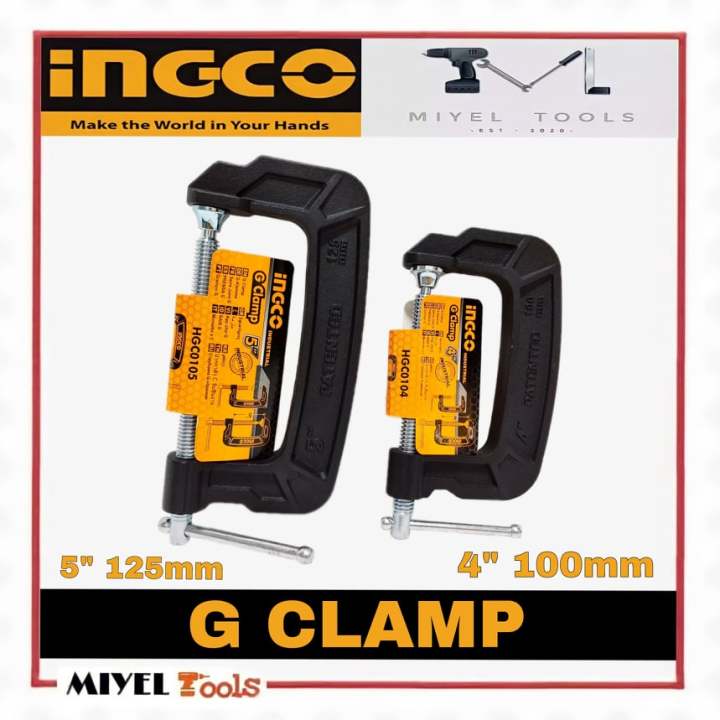 INGCO ORIGINAL G-Clamp Cast Iron HGC0104 | HGC0105 | Lazada PH