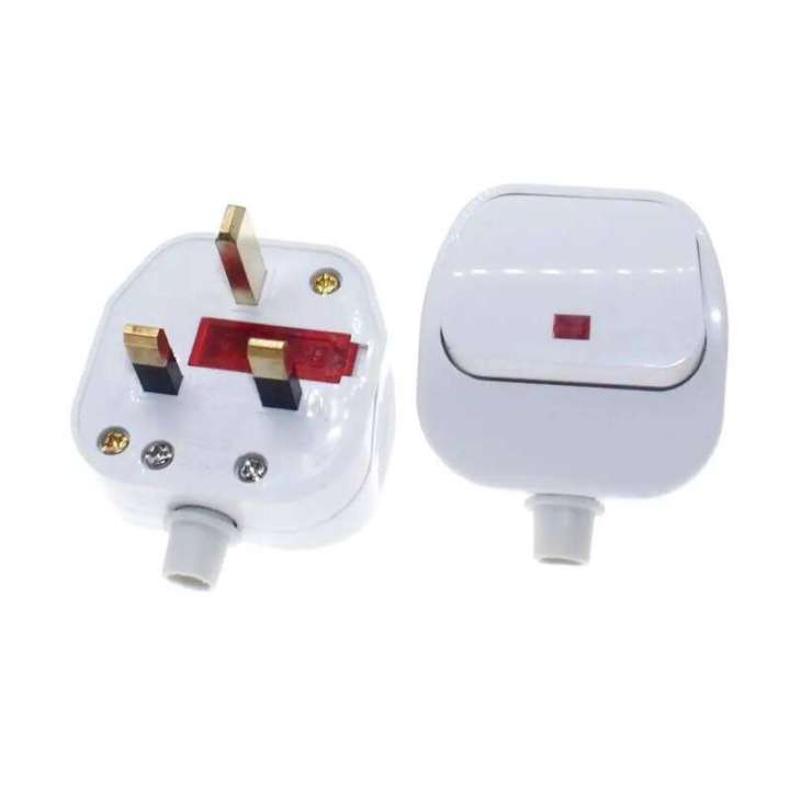 UK 3 Pin 250V 13A AC Power Plug With Switch Male Electrical Socket ...