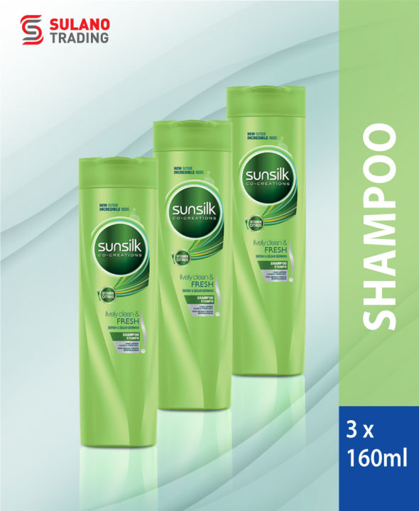 3x160ML Sunsilk Shampoo Lively Clean & Fresh | Lazada