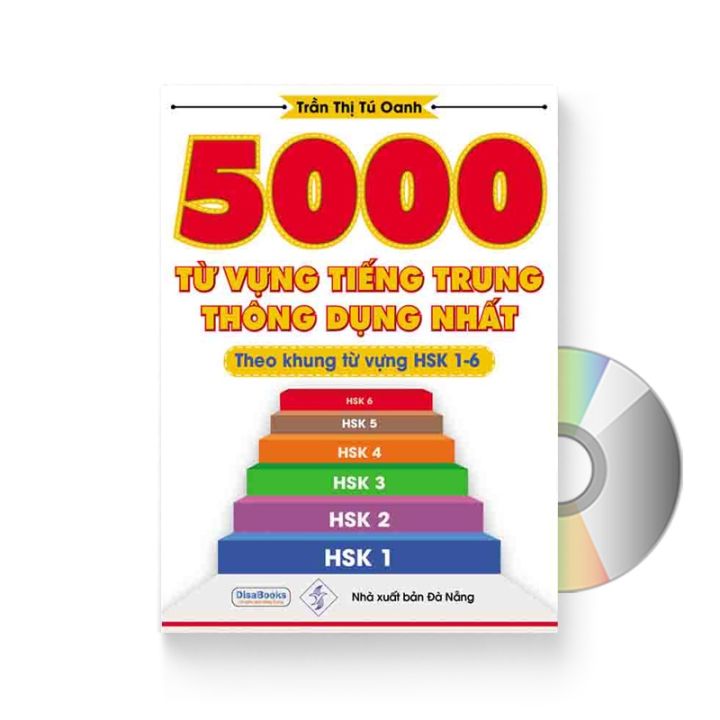 Sách - 5000 từ vựng tiếng trυng thông dụng nhất theo khung từ vựng từ HSK 1-HSK6 +DVD tài liệu ...