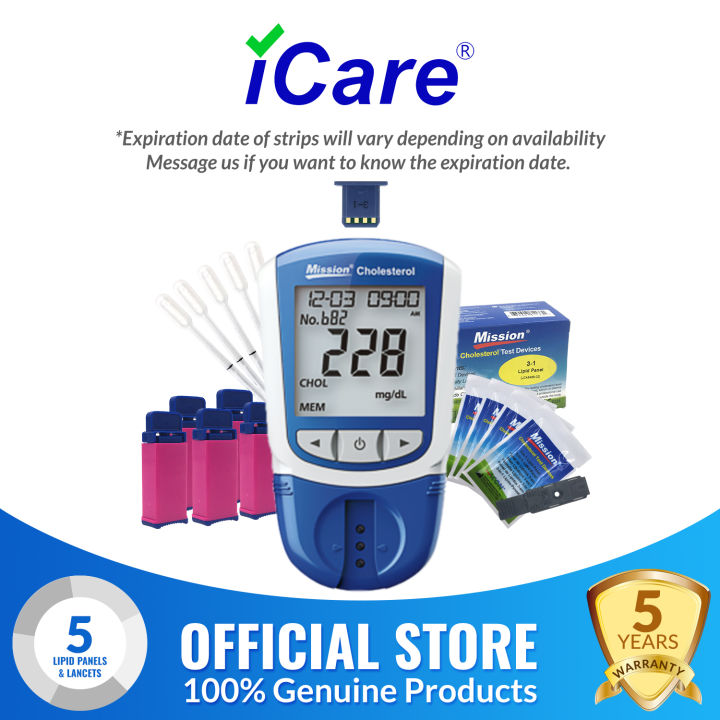 iCare Mission Cholesterol Meter with 5pcs Complete Lipid Panel | Lazada PH