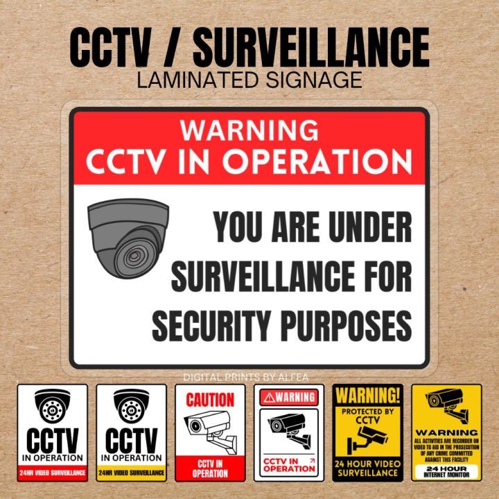 CCTV signages | CCTV signs | laminated signage | Lazada PH