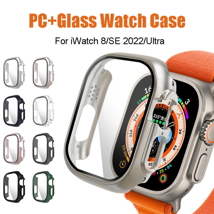 49MM Watch Cover Case for series 8 PC Bumper Frame with Glass Protector ...