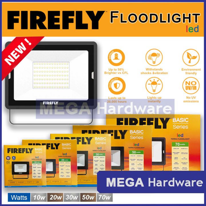 Firefly Weatherproof Terra LED Floodlight Daylight (10W, 20W, 30W, 50W, 70W, 100W) Flood light ...