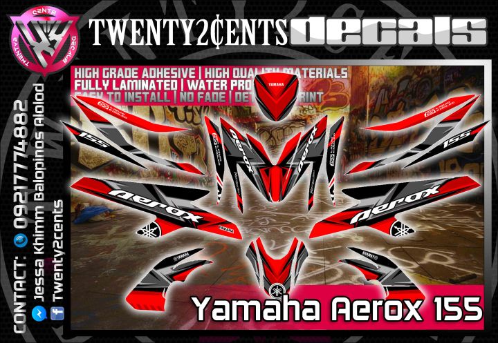 Yamaha Aerox 155 V1 High-Quality Decals and Stickers (racing graphics ...