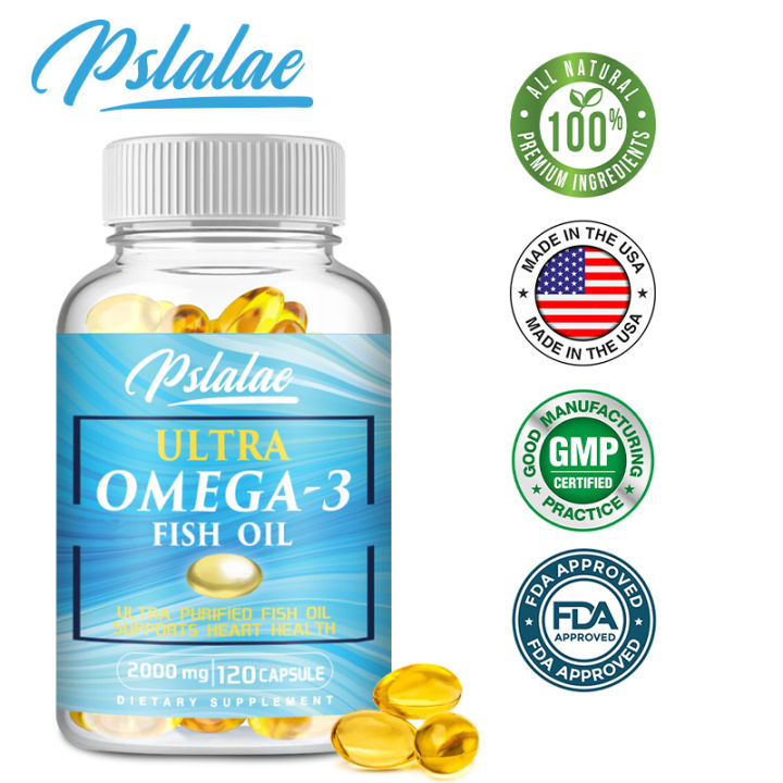 Omega 3 Fish Oil Softgels, 2000 mg Ultra-Pure Fish Oil, Sinusuportahan ...