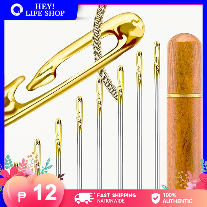 12PCS Blind Sewing Needles Multi-size Side Opening Stainless Steel ...