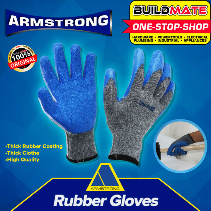 ARMSTRONG THICK Super Heavy Duty Blue Safety Hand Protection Rubber ...