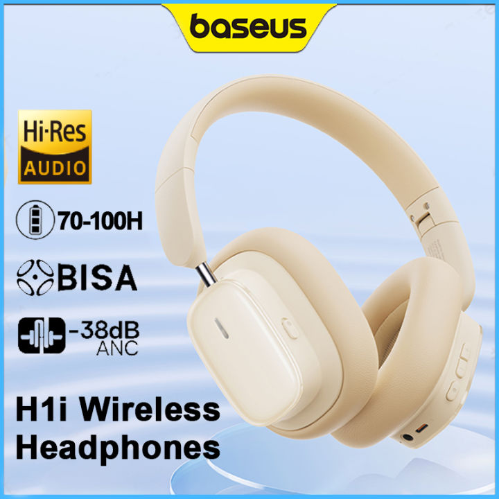 Baseus ANC Headphone Wireless Hybrid Noise-Cancelling Stereo HiFi Music ...