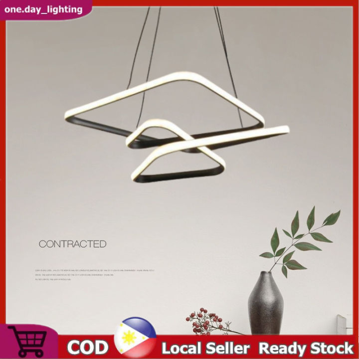 Led Modern Chandelier Tri color Lamp Living Dining Room Light Stair ...