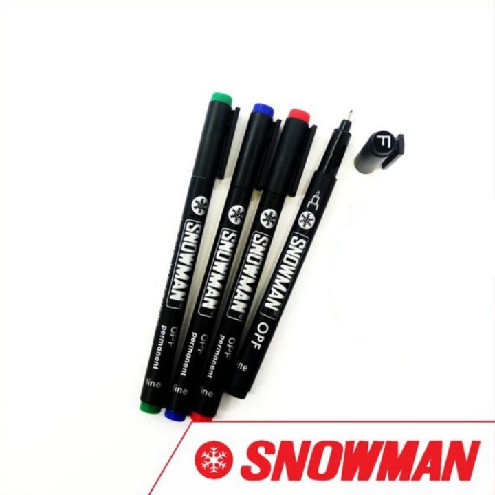 Spidol Permanent Snowman Kecil OHP Marker OPF / OPM Hitam | Lazada Indonesia