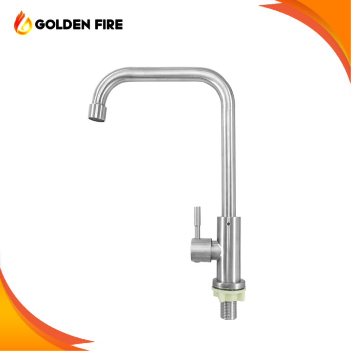 SUS304 Stainless Gooseneck Faucet Bar Type 7 Shaped Kitchen Toilet Sink ...