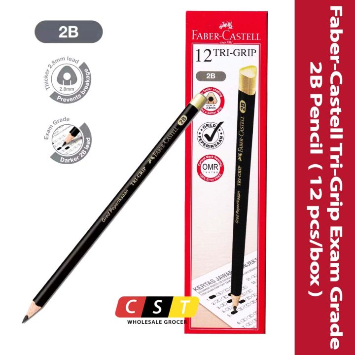 Faber-Castell Tri-Grip Exam Grade 2B Pencil (12pcs) | Lazada