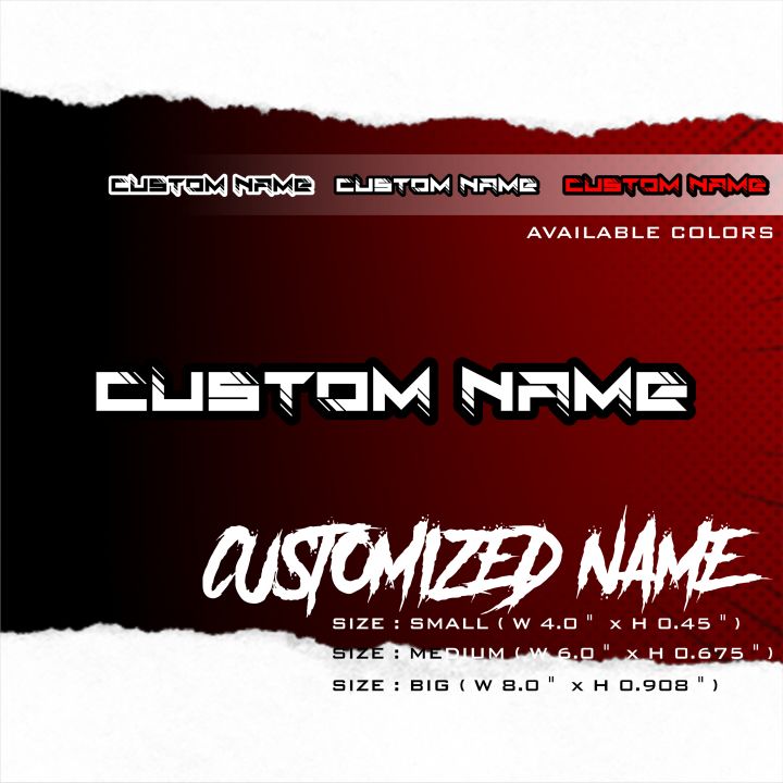 CUSTOMIZED STICKER NAME 1G STYLE decal sticker for car/motorcycle and ...