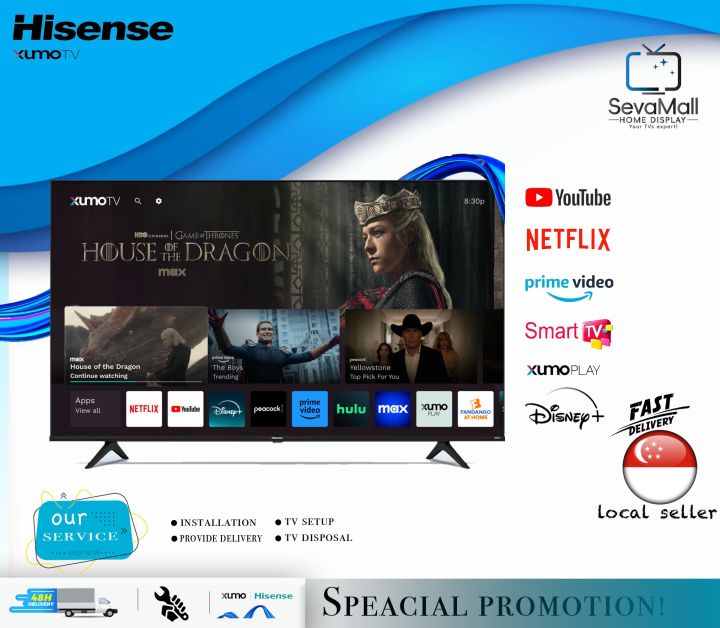 Hisense 55-Inch Class A6 Series 4K UHD XUMO TV with Free Movie's Alexa ...