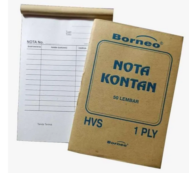 NOTA KONTAN BESAR BORNEO 50 LEMBAR 1 PLY 16cm X 21cm note book big cash ...