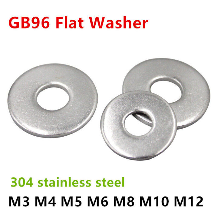 5-50Pcs GB96 M3 M4 M5 M6 M8 M10 M12 304 Stainless Steel Large Size Flat Washer | Lazada PH