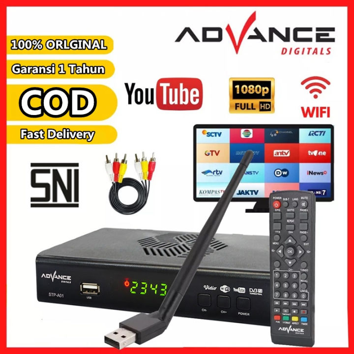 promo!! 【Garansi 1 Tahun】Advance STP-A01 Set Top Box TV Digital Receiver Penerima Siaran Full HD ...